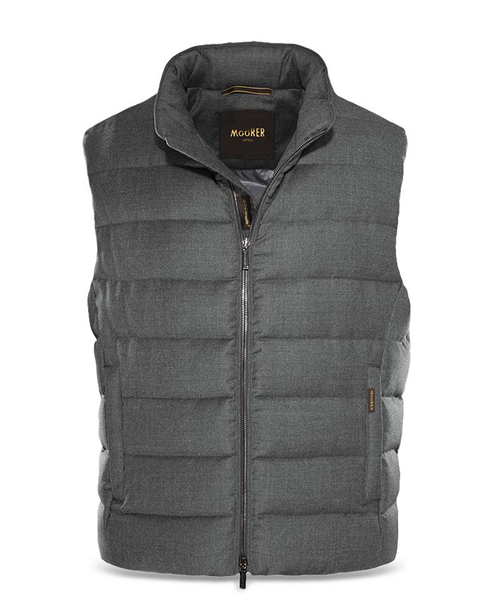 Moorer Oliver-L Wool Blend Quilted Full Zip Puffer Vest | Bloomingdale's