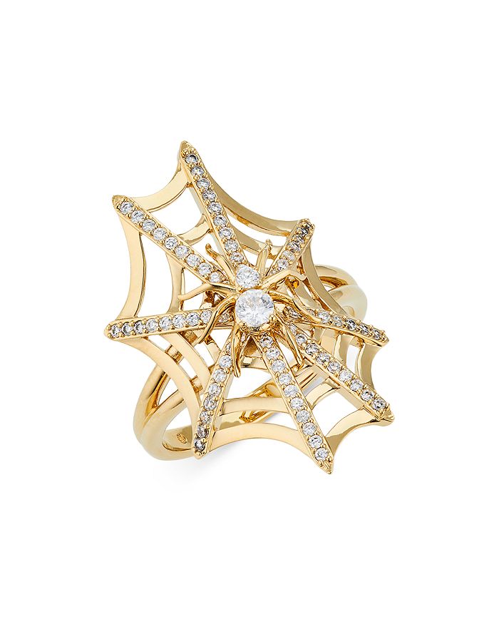 Nadri Spider Web Ring in Rhodium Plated or 18K Gold Plated | Bloomingdale's
