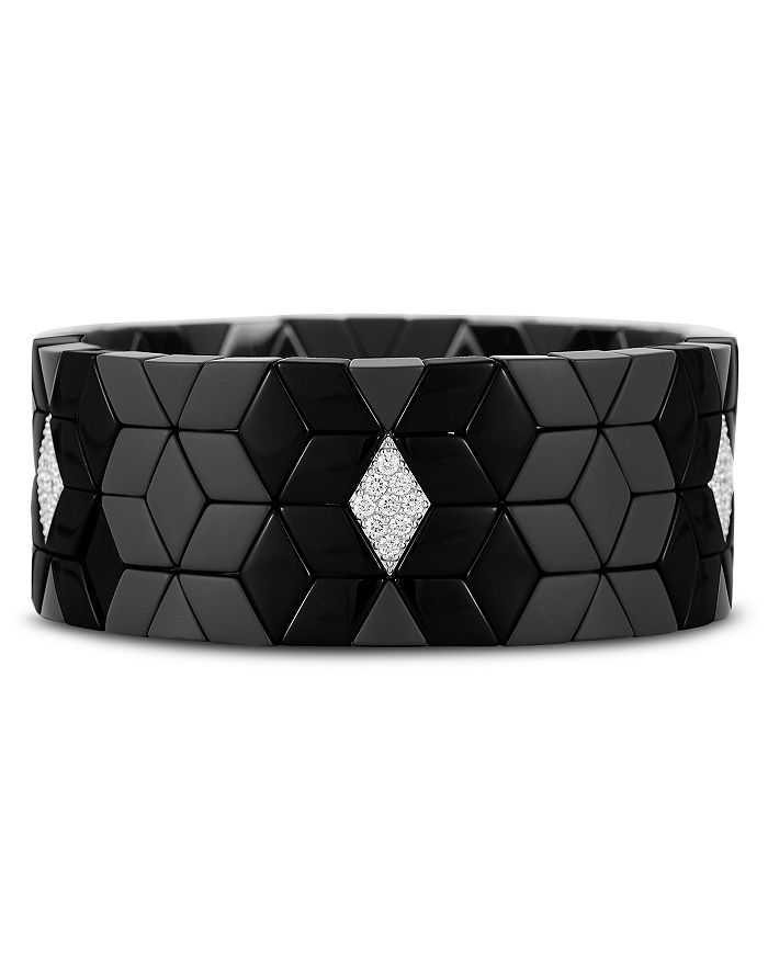 Roberto Demeglio 18K White Gold Black Ceramic & Diamond Statement Bracelet | Bloomingdale's