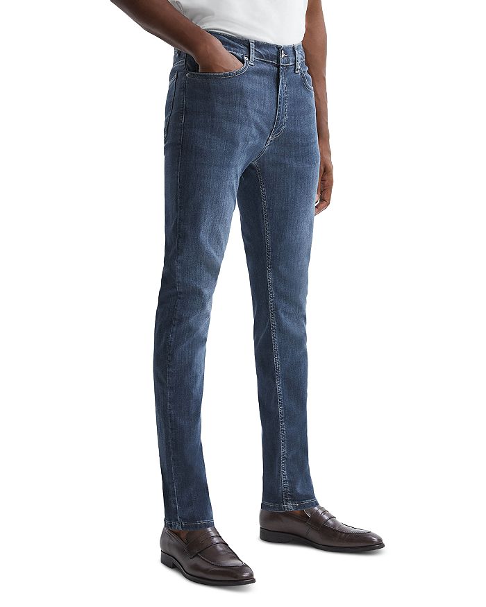 REISS James Washed Jersey Slim Fit Jeans in Indigo | Bloomingdale's