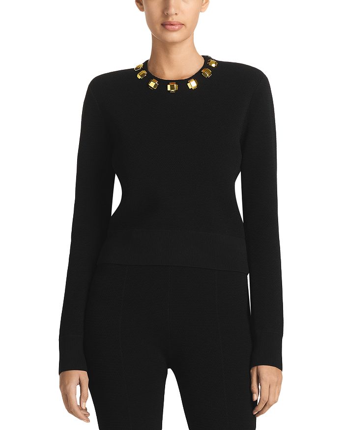 St. John Studded Pique Sweater | Bloomingdale's
