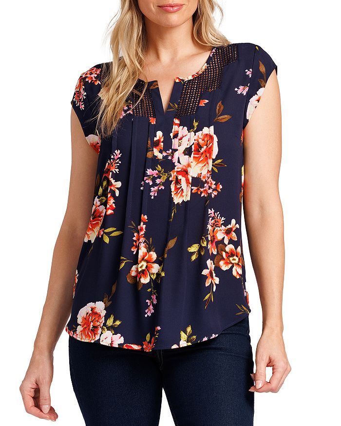Daniel Rainn Embroidered Cap Sleeve Top | Bloomingdale's