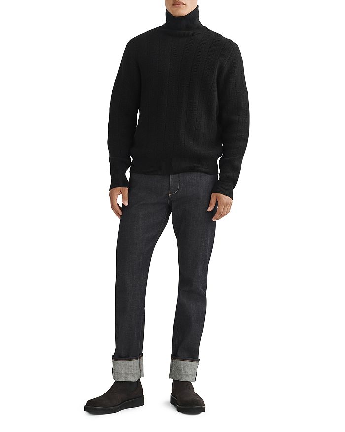 rag & bone Durham Herringbone Cashmere Turtleneck Sweater | Bloomingdale's