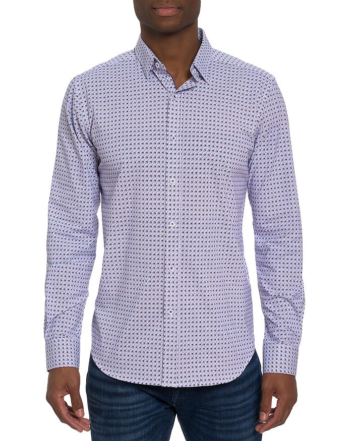 Robert Graham Kensinger Tailored Fit Long Sleeve Button Front Stretch ...