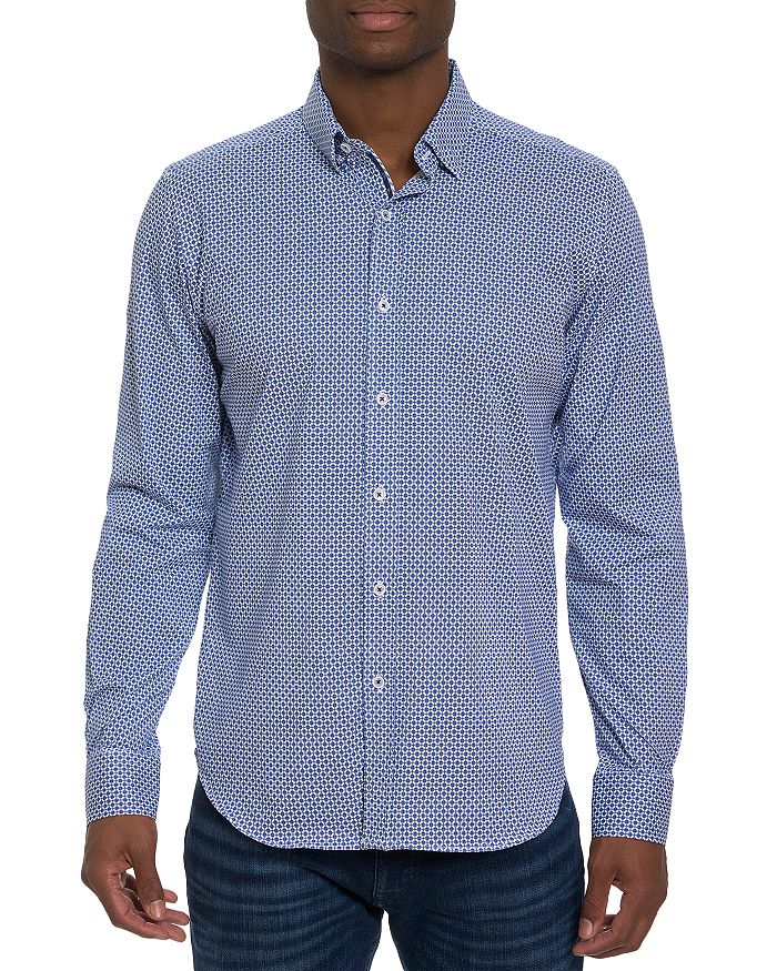 Robert Graham Girman Tailored Fit Long Sleeve Button Front Stretch ...