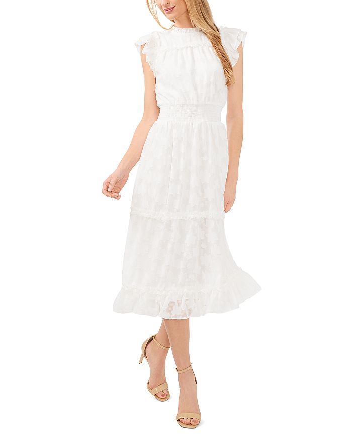 CeCe Ruffled Flutter Sleeve Midi Dress | Bloomingdale's