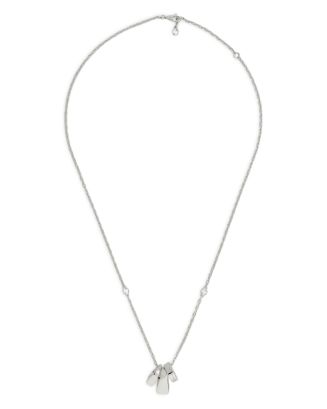 Gucci Sterling Silver Diagonal Interlocking G Triple Charm Necklace, 20 ...