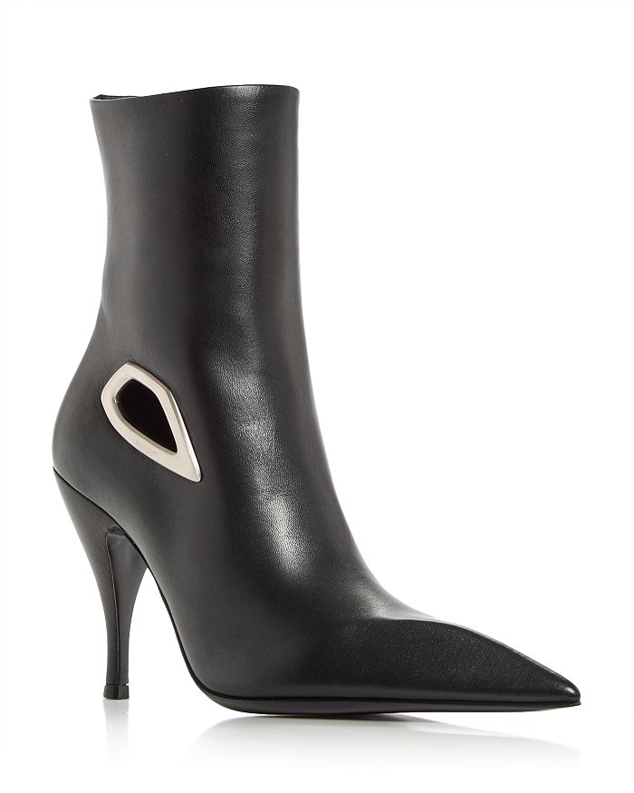 Off-White Women's Crescent Sculpted Toe High Heel Booties | Bloomingdale's
