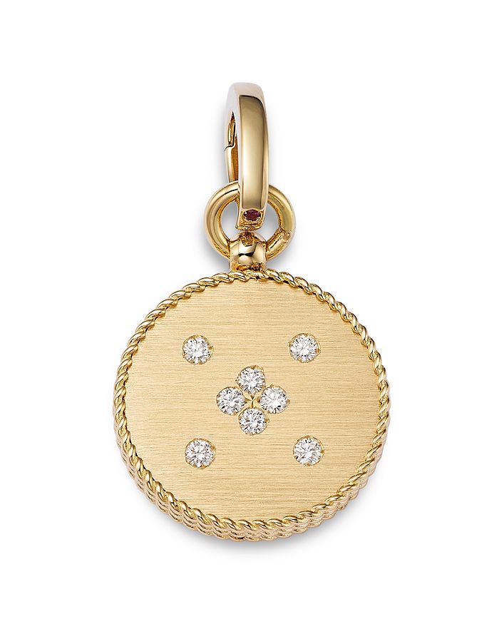 Roberto Coin 18K Yellow Gold Venetian Princess Diamond Flower Disc ...