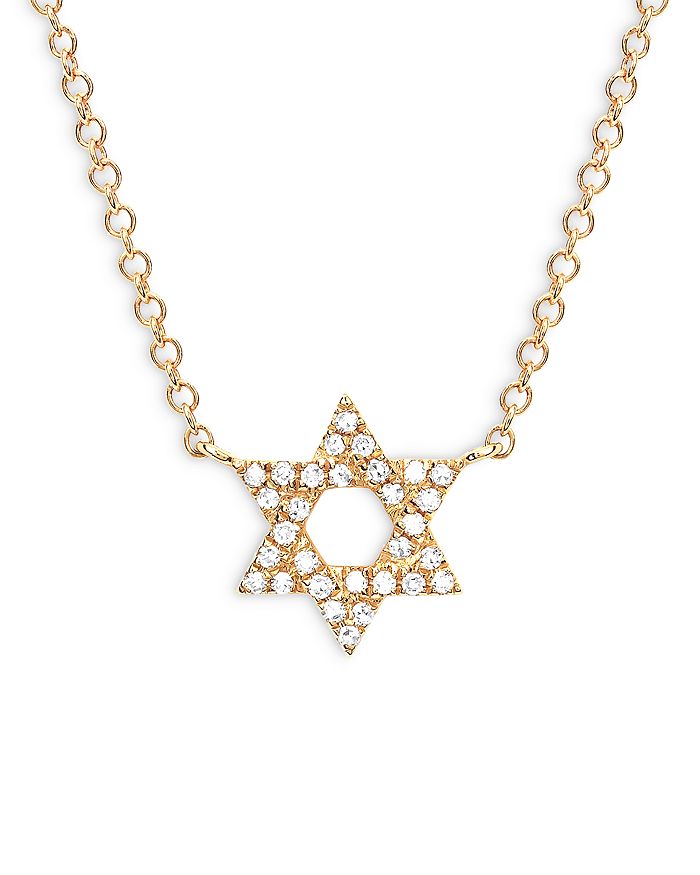 EF Collection 14K Yellow Gold Diamond Star of David Pendant Necklace ...