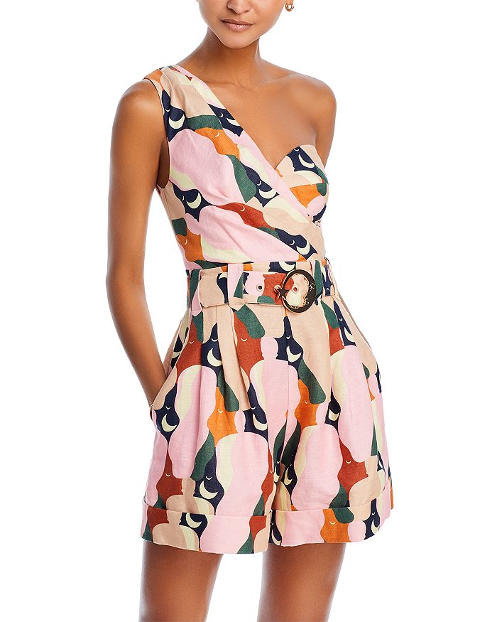 FARM Rio The Kiss One Shoulder Romper | Bloomingdale's