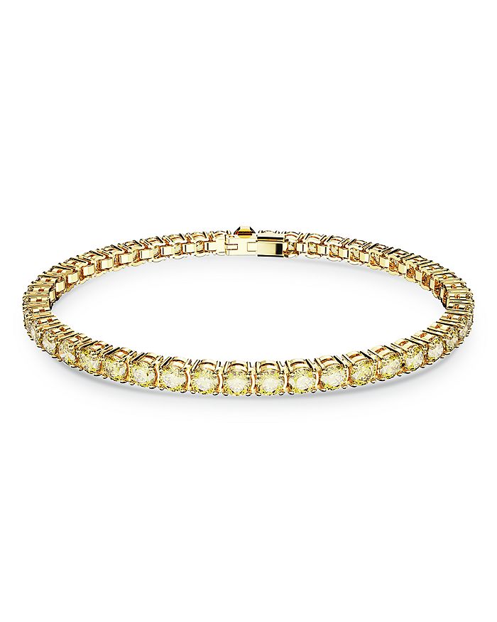 Swarovski Matrix Yellow Crystal Extra Large Tennis Bracelet in Gold ...
