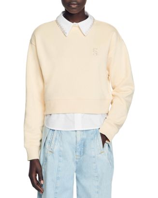 Sandro Lorane Layered Look Sweatshirt | Bloomingdale's Women