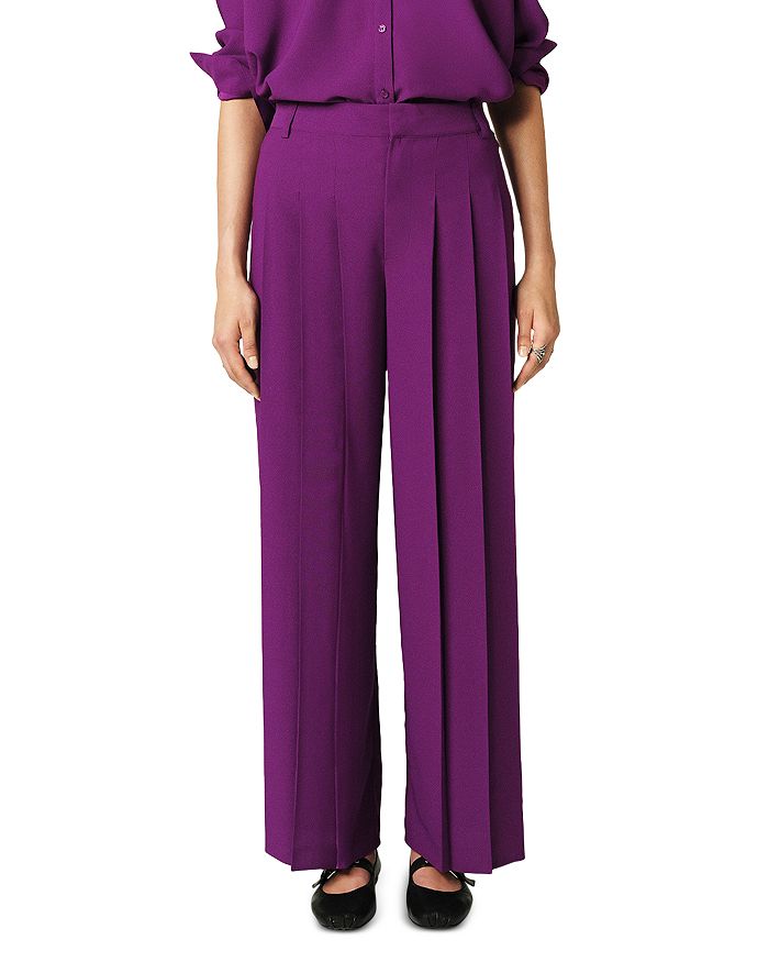 ba&sh Miley Cropped Pleated Wide Leg Pants | Bloomingdale's