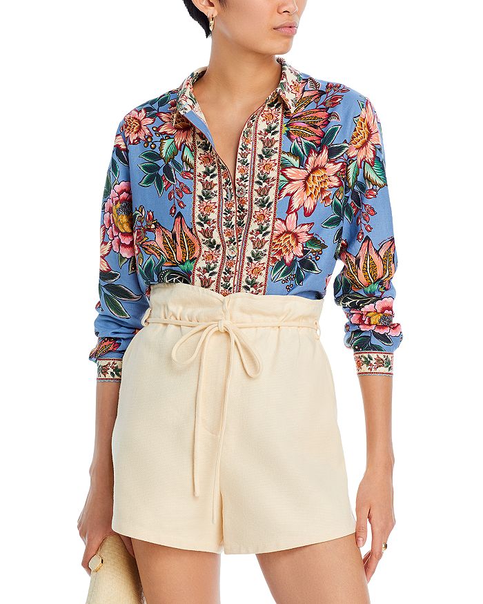 FARM Rio Wonderful Bouquet Blue Blouse - 100% Exclusive | Bloomingdale's