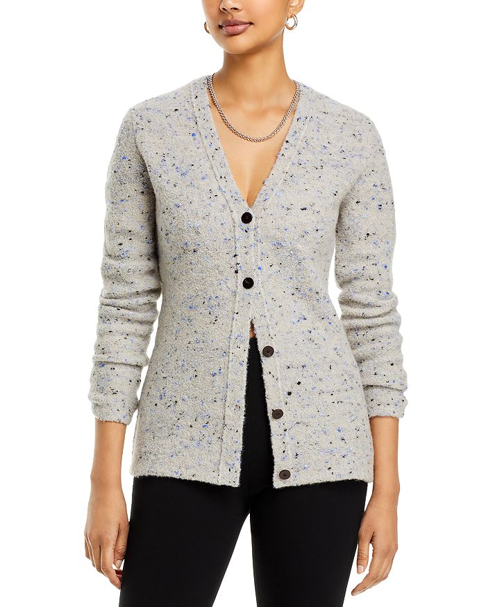 Theory Bouclé V-Neck Button Cardigan | Bloomingdale's