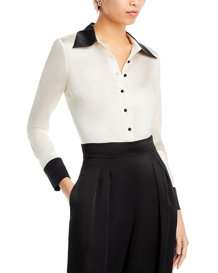 Alice and Olivia Willa Fitted Button Up Shirt | Bloomingdale's