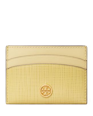 Tory Burch Robinson Crosshatched Leather Card Case | Bloomingdale's