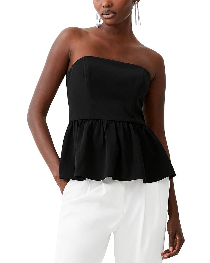 FRENCH CONNECTION Harry Suiting Strapless Peplum Top | Bloomingdale's