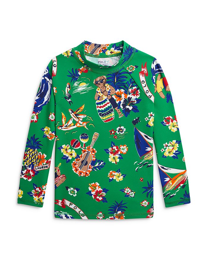 Ralph Lauren Boys' Polo Surfer Bear Performance Rash Guard - Little Kid ...