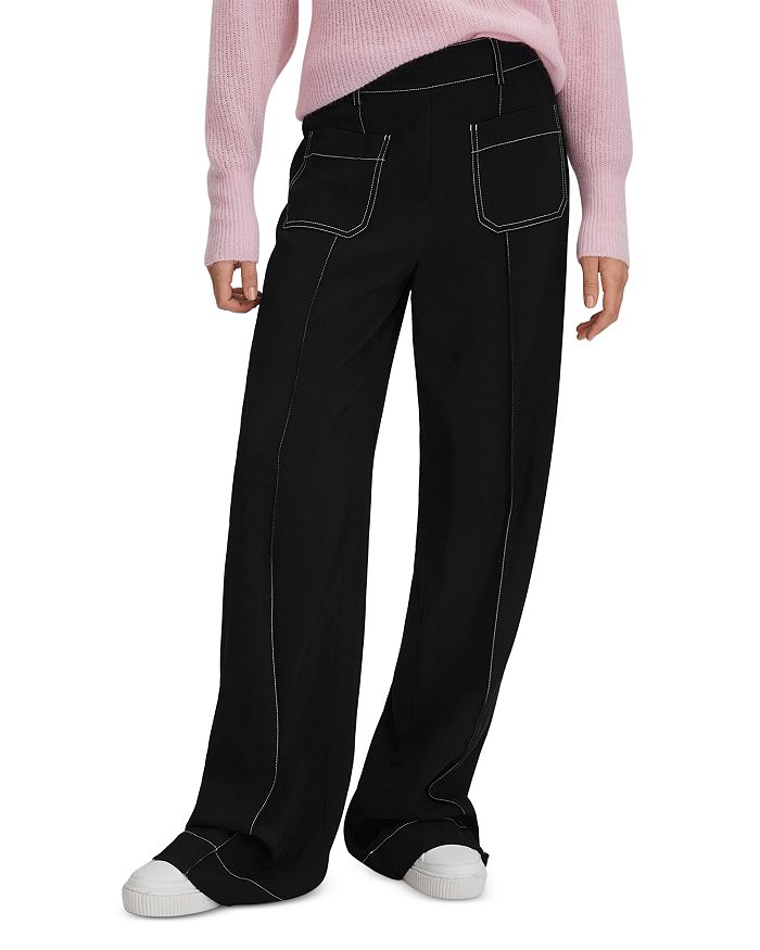 REISS REISS Petite Kylie Contrast Stitch Pants | Bloomingdale's