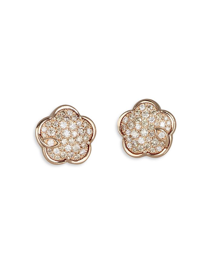 Pasquale Bruni 18K Rose Gold Petit Joli Diamond Flower Stud Earrings ...