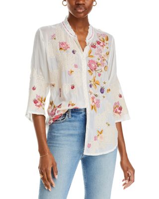 Johnny Was Dyllan Floral Embroidered Blouse | Bloomingdale's