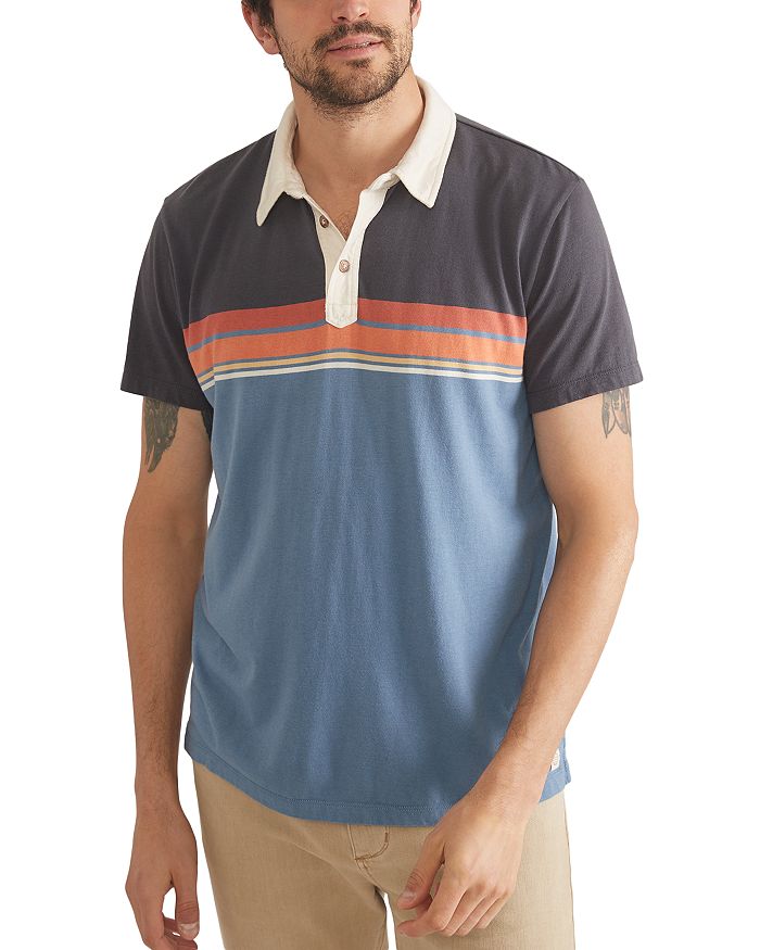 Marine Layer Short Sleeve Striped Polo | Bloomingdale's