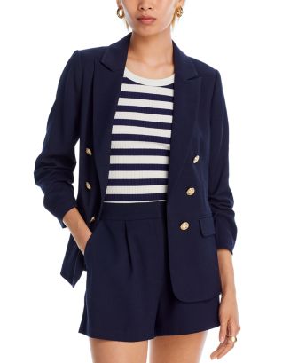 AQUA Pique Double Breasted Jacket - Exclusive | Bloomingdale's