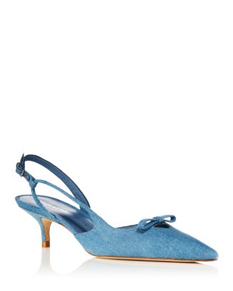 Stuart Weitzman Women's Tully 30 Pointed Toe Bow Slingback Pumps ...