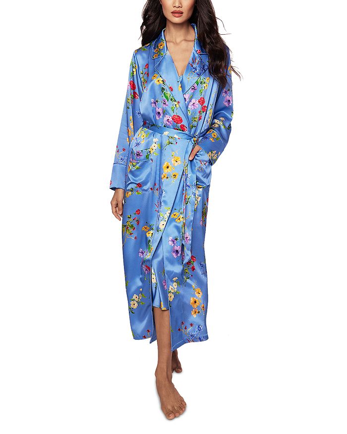 Petite Plume Azure Mulberry Silk Brilliant Botanical Robe | Bloomingdale's