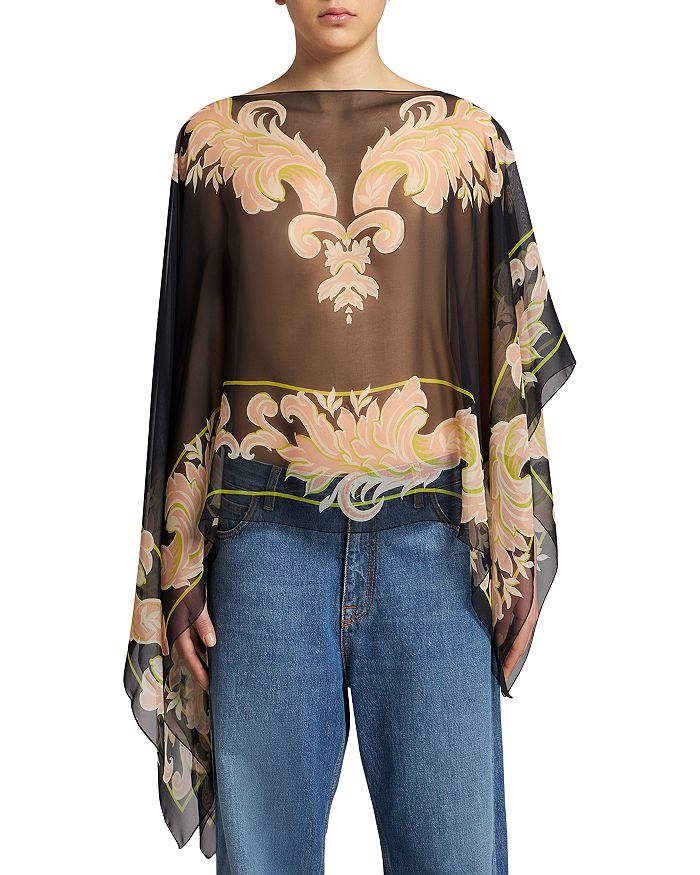 Etro Silk Paisley Poncho | Bloomingdale's