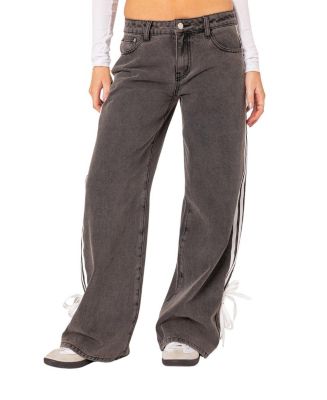 Edikted Washed Low Rise Ribbon Jeans | Bloomingdale's