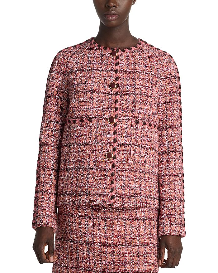 St. John Button Front Tweed Jacket | Bloomingdale's