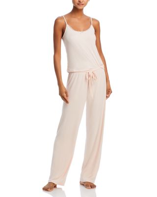 AQUA AQUA Pointelle Camisole & Long Pajama Set - Exclusive | Bloomingdale's