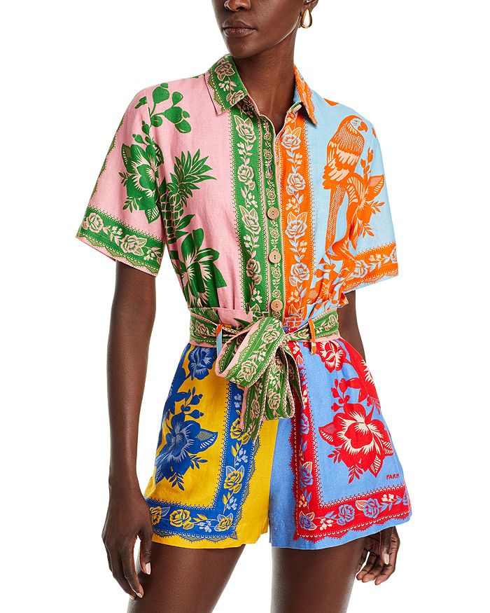 FARM Rio Lace Garden Romper | Bloomingdale's