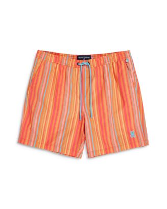 Psycho Bunny Anton Stretch Stripe Regular Fit 5.75" Swim Trunks ...
