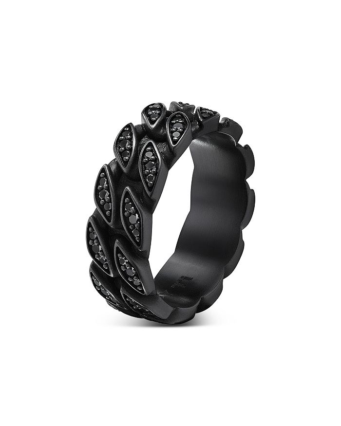 David Yurman Men's Black Titanium Chain Black Diamond Pavé Curb Link ...