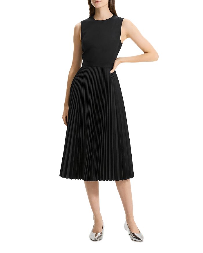 Theory Pleated Midi Dress | Bloomingdale's