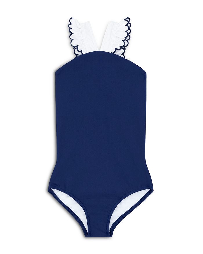Minnow Girls' V Neck Crossover One Piece Swimsuit - Baby, Little Kid ...