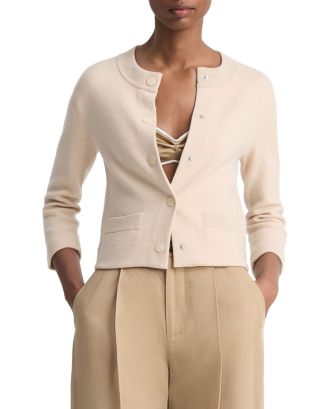 Vince Wool Cashmere Shrunken Snap Front Cardigan | Bloomingdale's