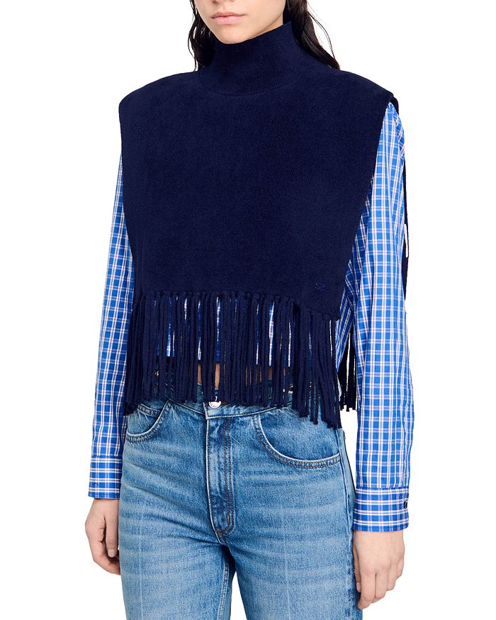 Sandro Ravel Fringe Trim Scarf | Bloomingdale's