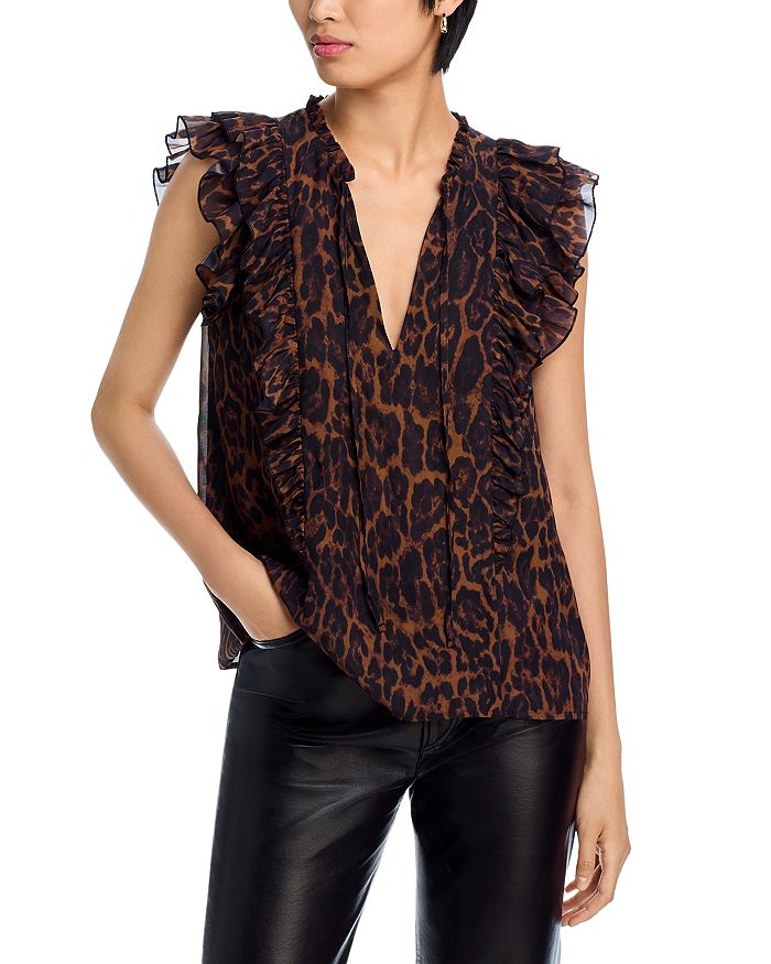 AQUA Leopard Top - Exclusive | Bloomingdale's