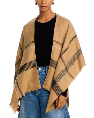 AQUA Lightweight Plaid Ruana - Exclusive | Bloomingdale's