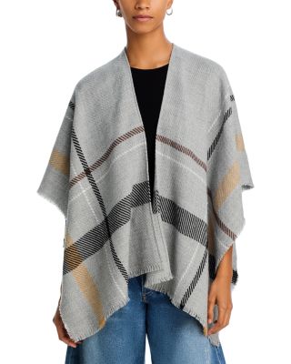 Click here for Aqua Lightweight Plaid Ruana - Exclusive prices