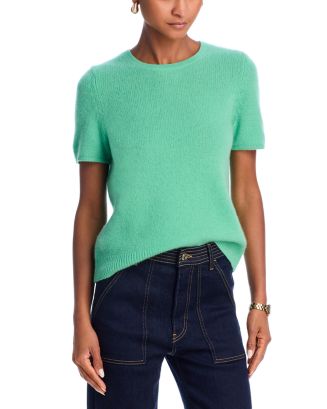 C by Bloomingdale's Cashmere Short Sleeve Cashmere Shell Top ...