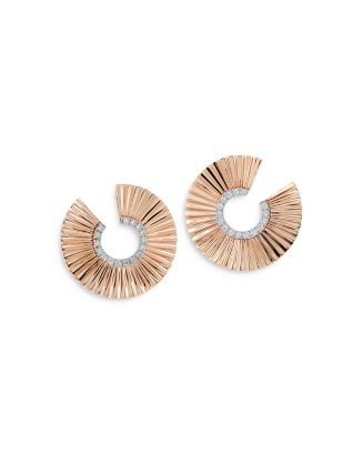 Walters Faith 18K Rose Gold Diamond Clive Spiral Hoop Earrings ...
