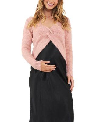 Click here for Ripe Maternity Nala Knot Front Crop Knit Sweater prices