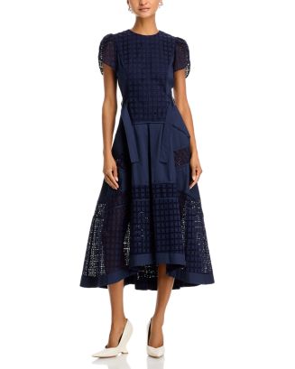 3.1 Phillip Lim Broderie Anglaise Grid Tulip Dress | Bloomingdale's