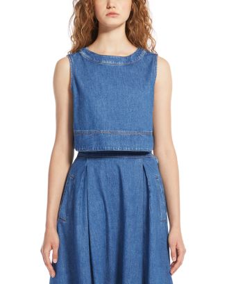 Weekend Max Mara Signature Magia Denim Top | Bloomingdale's